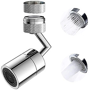 Faucet Extender Swivel Sink Faucet Aerator Water Saving Rotatable Faucet Sprayer Head for Wash Face Wash Mouth Wash Eye Universal Splash Filter Faucet (720° Rotate)