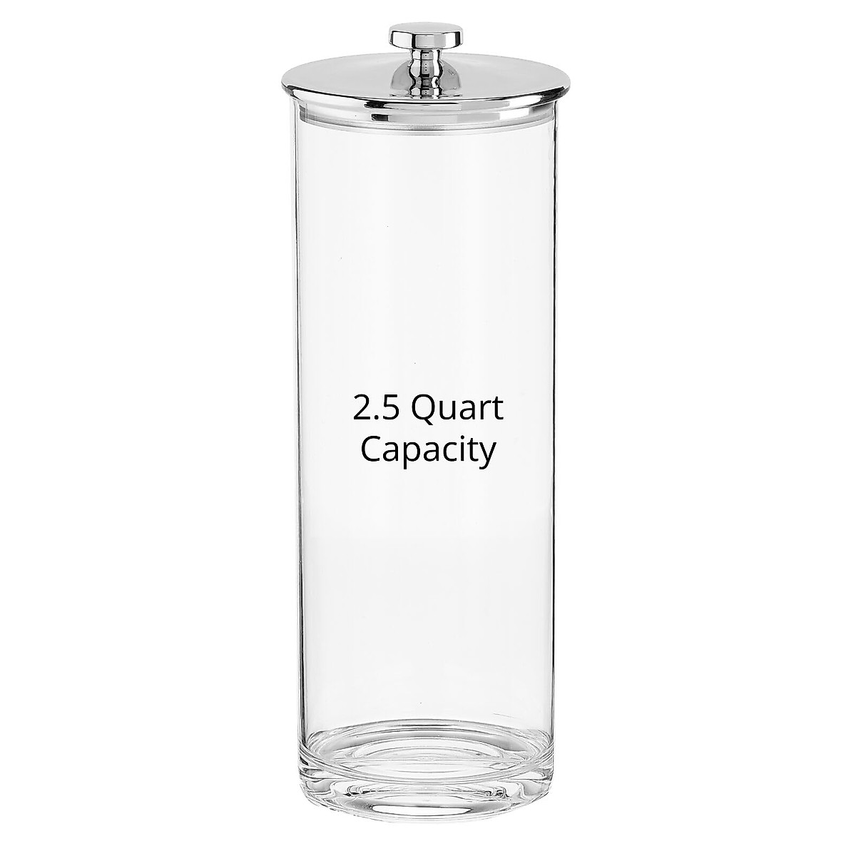 mDesign Tall Acrylic Airtight Apothecary Storage Organizer Canister Jars - Plastic Containers with Lid for Kitchen - Holder for Pantry or Countertop, Lumiere Collection, 2 Pack, Clear/Chrome