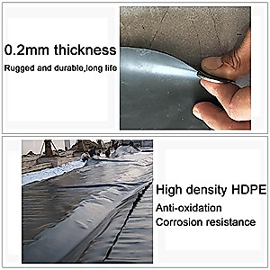 Warooma Pond Liner Black Garden Pond Liner PVC, Pond Liner Garden Pool Membrane, for Garden Pond Strength, UV-Resistant, Tear-Proof Environmentally Friendly