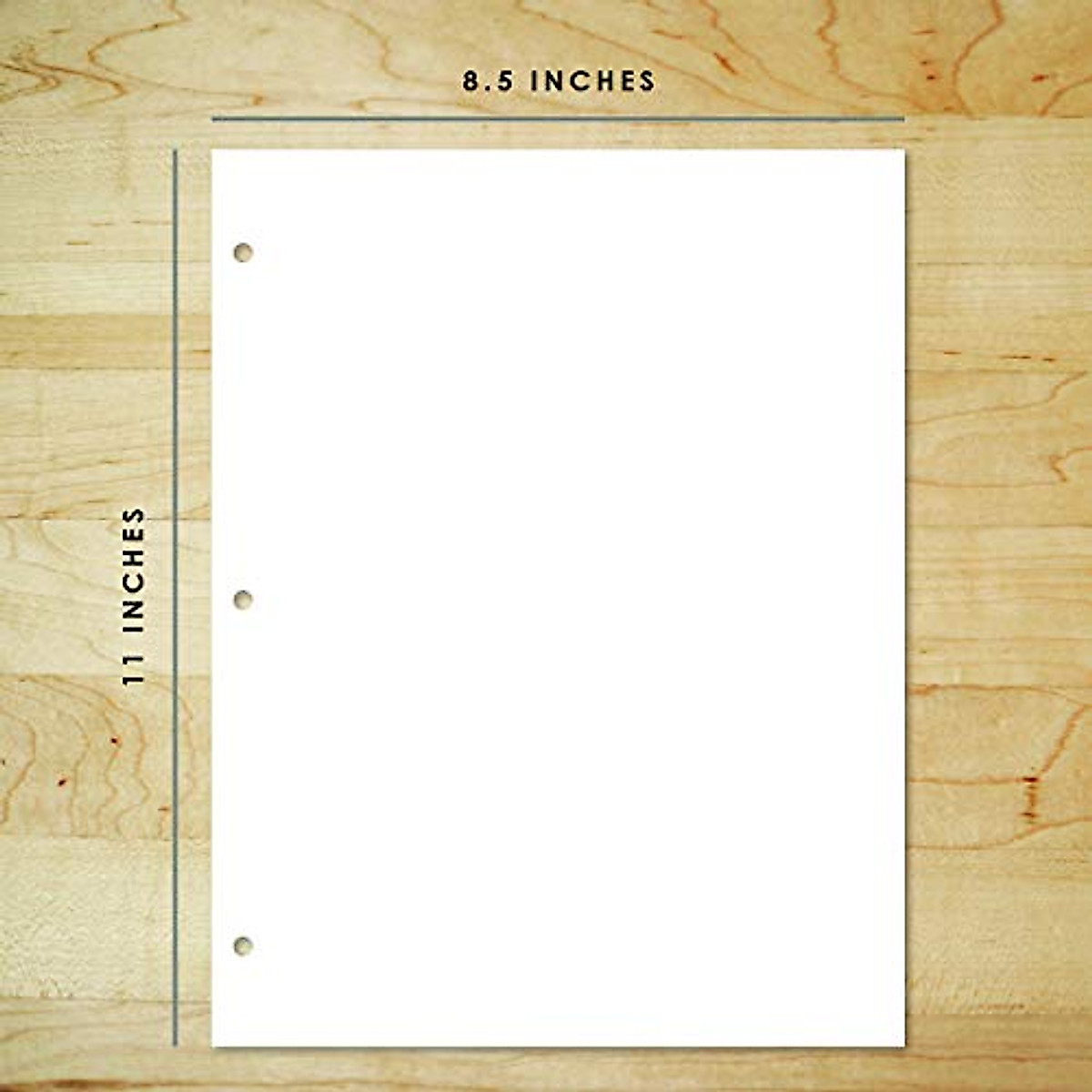 3 Hole Punched White Cardstock – Durable and Thick 80lb (216gsm) Card Stock | 8.5 x 11 Inches | 50 Sheets per Pack