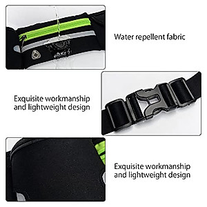 ADSE Outdoor Sports Waist Bag, Adjustable Reflective Waist Bag Fitness Multifunctional Waterproof Waist Bag Mobile Phone Bag, Used for Fitness Exercise Travel 44x13CM/17.3x5.1IN (Black)