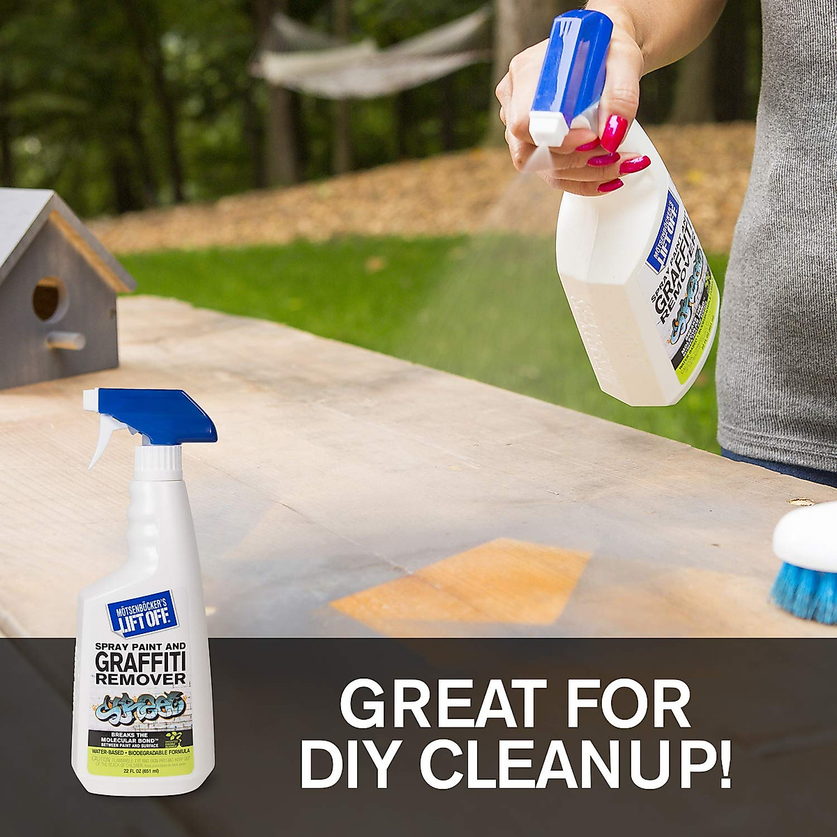 Motsenbocker’s Lift Off 41101 22-Ounce Premium Spray Paint and Graffiti Remover Works on Multiple Surface Types Concrete, Vehicles, Brick, Fiberglass and More Water-Based,white