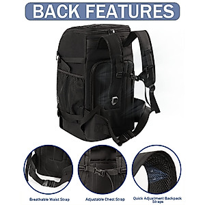 DAUSROOB Ski Boot Bag Snowboard and Ski Backpack 50L Padded Travel Boot Bag for Snowboard Boots, Helmet, Goggles, Gloves Durable Unisex Ski Bag