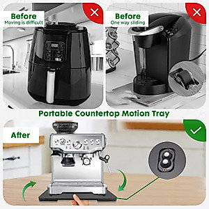 Appliance Slider 360° Rolling Tray for Coffee Maker Bamboo Coffee Pot Slider Tray for Countertop Rotation Sliding Tray with Wheels, Kitchen Appliances Mat Easily from Under The Cabinet (12.79"×15.75")