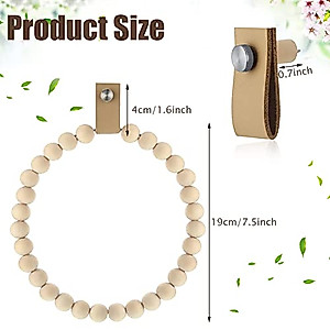 Sieral 2 Pieces Boho Towel Rack Rustic Handmade Wood Ring Wooden Hand Stand Wall Mounted Farmhouse Holder Decorative Decor for Bathroom Kitchen Wall, about 19 cm/ 7.48 inches