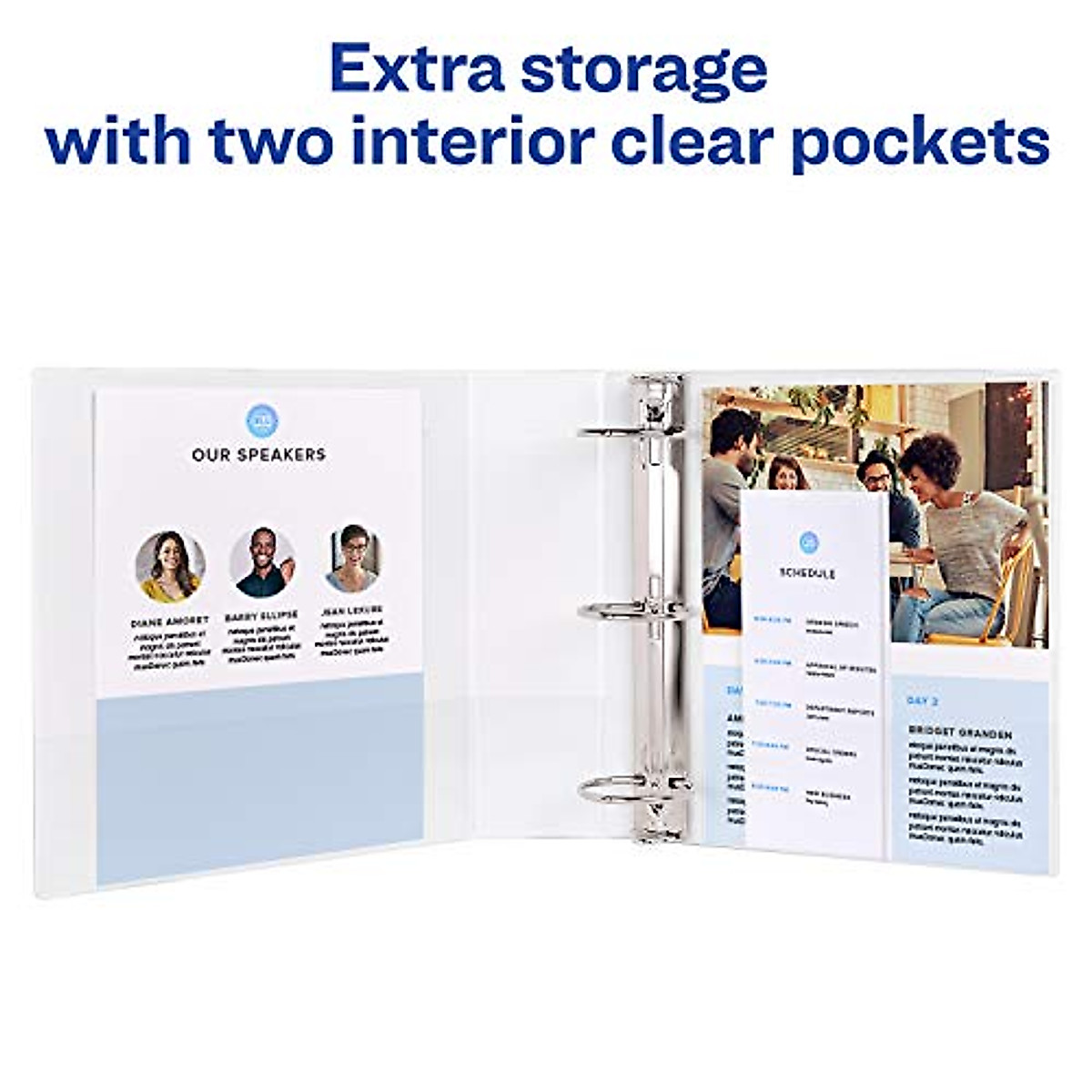 Avery Mini Economy View Binder with 1 Inch Round Ring, 5.5 x 8.5 inches, White, 1 Binder (5806) & Style Edge Insertable Plastic Dividers, 5.5 x 8.5 Inches, 5-Tab Set, 1 Set (11118)