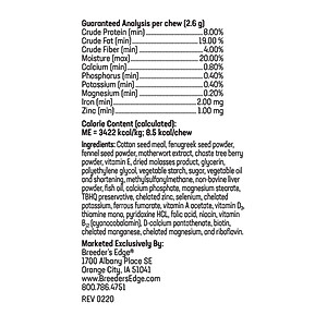 Revival Animal Health Breeder's Edge Oxy Momma- Nursing & Recovery Supplement- for Small Dogs & Cats- 40ct Soft Chews