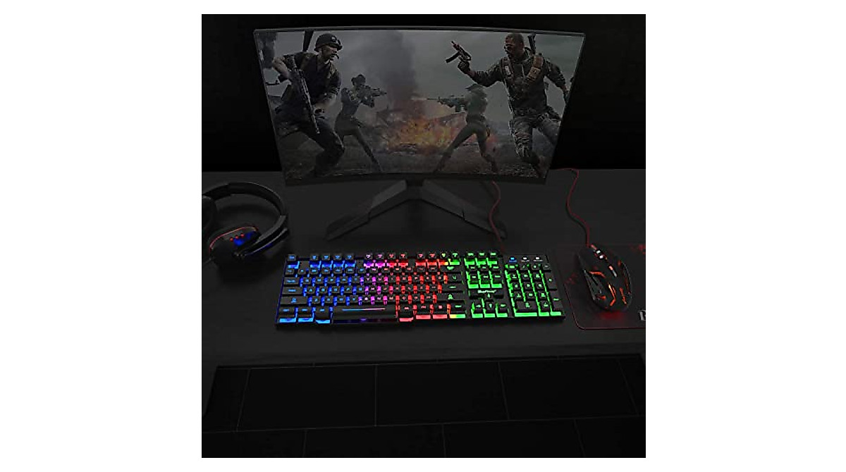 BlueFinger RGB Gaming Keyboard & Mouse Headset Combo