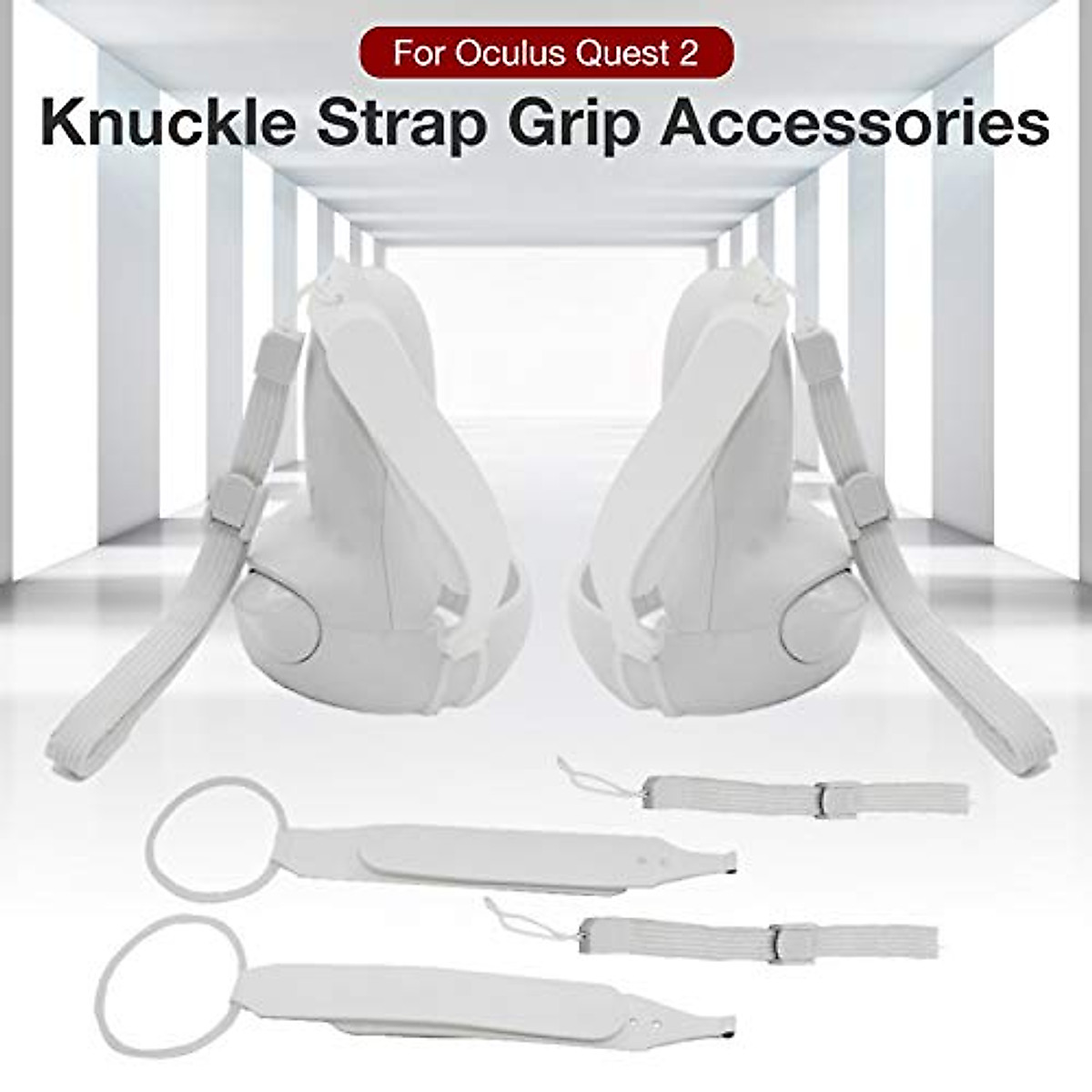 Kadimendium VR Controller Hand Strap, Detachable Belt Sweat Absorption Adjustable Design Wrist Lanyard for Oculus Quest 2 VR Controller