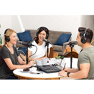 Rode PodMic Dynamic Podcast Microphone (Pair) with Gator GFW-MIC-0250 Desktop Mic Stands, TH-02 Podcast Headphones, XLR Cables and StreamEye Polishing Cloth