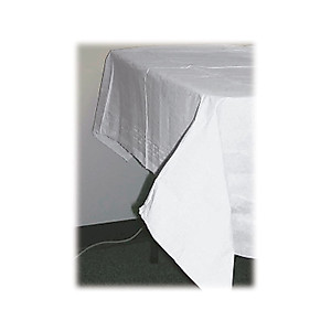 Tatco 31108 Paper Table Cover, Embossed, w/Plastic Liner, 54-Inch x 108-Inch , White, 20/Carton