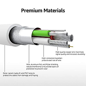Amazon Basics USB-C to Lightning ABS Charger Cable, MFi Certified Charger for Apple iPhone 14 13 12 11 X Xs Pro, Pro Max, Plus, iPad, 6 Foot, White