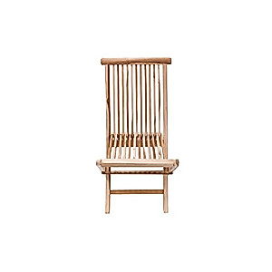 Nordic Style Folding Chair for Indoor and Outdoor Use - Patio, Balcony, Dining (Natural Finish, Beige)