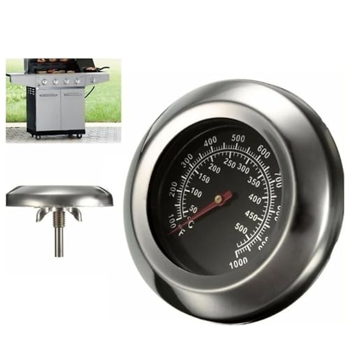 CAZSTYK Stainless Oven for Grill Food 100-500℃/100-1000℉ Temperature Meter