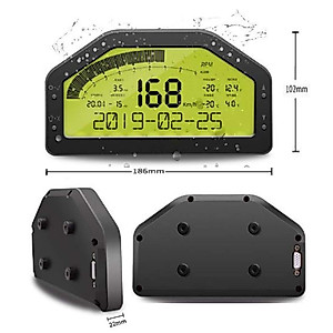 DEJUN Car Race Dash Dashboard, DO908 Car Combination Gauge Meter Sensor Kit Multifunctional Car Dashboard Dash Display for 12V Racing Car Meter