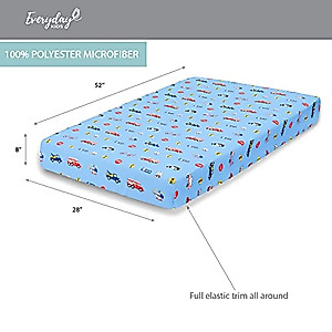 Baby Boy Fitted Crib Sheet Police, Fire and Rescue, 100% Soft Breathable Microfiber Baby Sheet, Fits Standard Size Crib Mattress 28in x 52in, Nursery Sheet