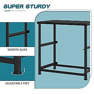 LUMTOK Nightstand with Drawer, 2 Drawers Dresser for Bedroom, Small Night Stand and Dressers Sets with 2 Fabric Drawers, End Table with Drawer for Living Room - Black Wood Veins (1PCS)