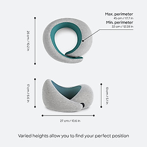 Ostrichpillow Go Neck Pillow - Premium Memory Foam Travel Pillow, 360º Ergonomic Design, Asymmetrical Sides, Travel Bag Included, Washable Modal Cover