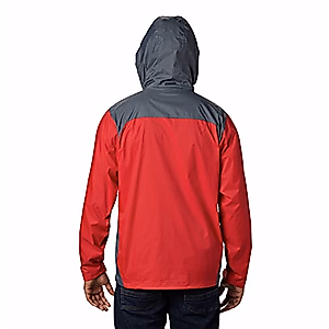 Columbia Men's Glennaker Lake Rain Jacket, Mountain Red/Graphite, Large