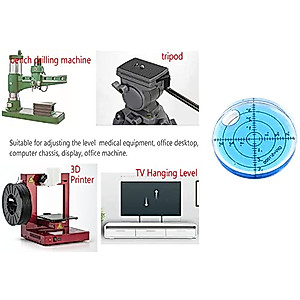 Chiloskit 66mm Bullseye Spirit Level Round Bubble Spirit Leveler Tool Rv Appliances,Accuracy 30' /2mm (Blue)