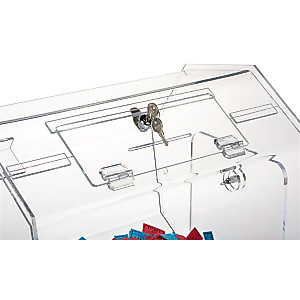 Clear Plexiglas Raffle Drum with Locking Hinged Door for Countertop Usage - Medium