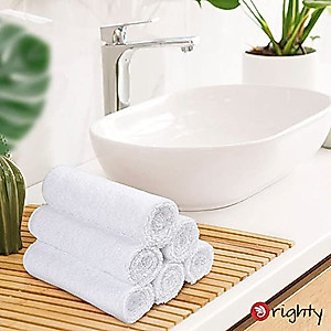 Orighty 6-Pack White Hand Towels - Quick Drying & Absorbent Microfiber Bathroom Hand Towel 16x28 inches - Lightweight & Thin White Towels - Multi Purpose for Gym, SPA, Hotel & Bathroom