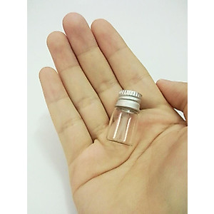 Luo House 10pcs 16x26mm Tiny Mini Small Clear Bottles Glass Vials 2.0ml 1/2 Dram with Caps