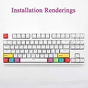 lelukee Colorful Keycaps,10pcs DIY PTB Keycaps Set with Keycap Puller,PBT Material Keycap,Sublimation Process Keycap,OEM Profile Keycaps,Custom Keycaps Compatible with Mechanical Gaming Keyboard