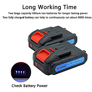 KLEZHI Professional Electric Pruning Shears with 2 PCS Backup Rechargeable Battery Powered Tree Branch Pruner 1.2" 30MM 8 Working Hours Black