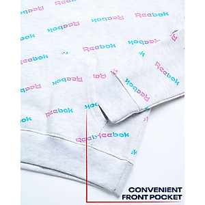 Reebok Girls' Sweatsuit Set - 2 Piece Hoodie Sweatshirt and Leggings - Youth Clothing Set for Girls (7-12), Size 7, Oatmeal Heather