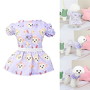 HonpraD Pet Clothes for Large Dogs Girl Spring and Summer Puppy T Shirt Monkey Rabbit Petal Skirt Princess Dog Clothes for Small Dogs Girls Dress T Shirt