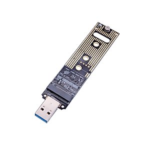 M.2 NVME USB 3.1 Adapter, M-Key M.2 NVME to USB Card Reader USB 3.1 Gen 2 Bridge Chip with 10 Gbps High Performance, Compatible with Samsung 950/960/970 Evo/Pro or Other M.2 SSDs with PCI-E Type