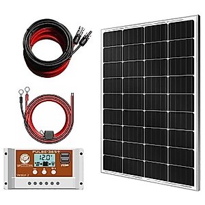 LightCatcher-Solar 100 Watt Solar Panel Kit, Polycrystalline Solar Panel and PWM Charge Controller