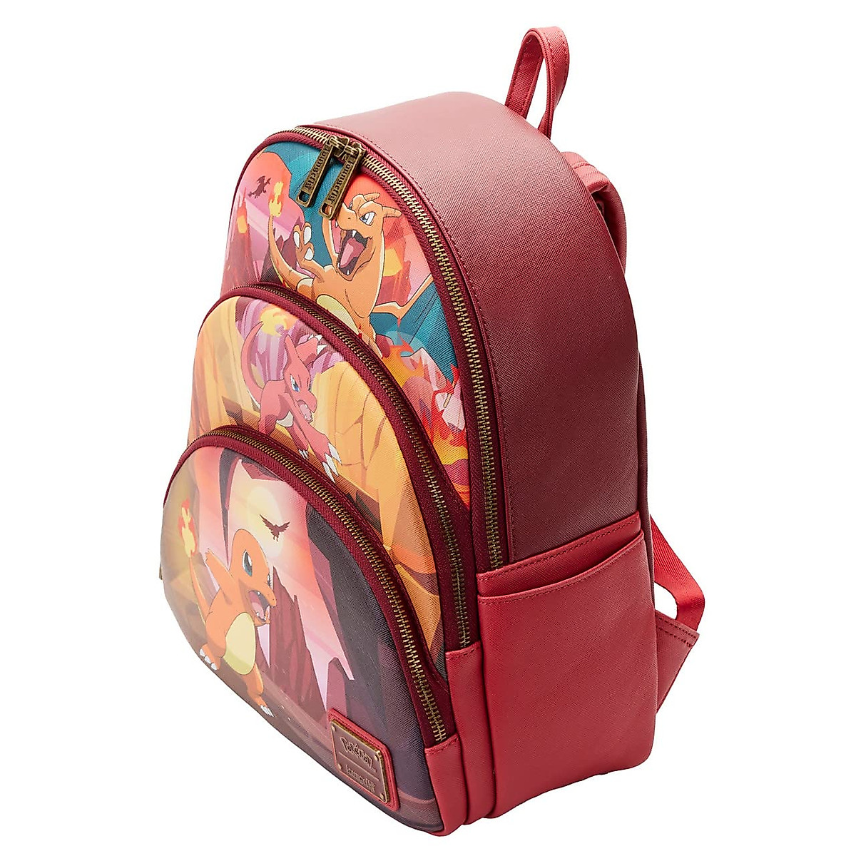 Loungefly Pokemon Charmander Evolutions Triple Pocket Backpack