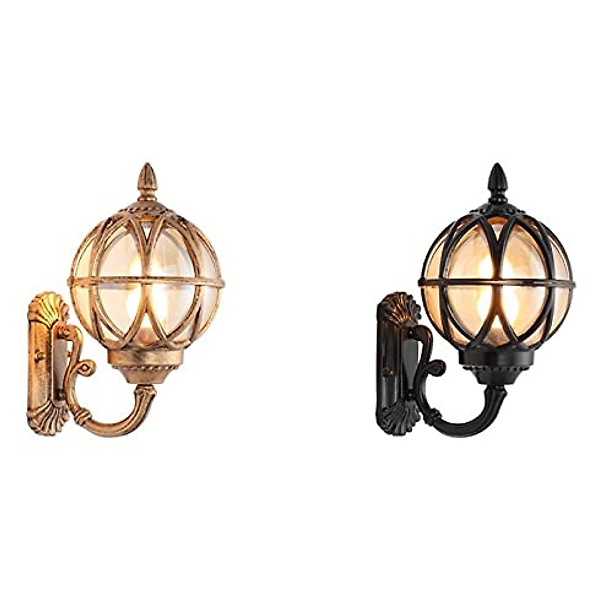 European Wall Light Residential Villa Courtyard Wall Lamp Outdoor Waterproof IP54 Wall Light Garden Home Hotel Aisle Aluminum Wall Lantern European Antique Spherical Glass Sconce E27 Fixture