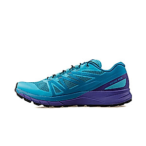 Salomon Women's Sense Ride Trail Running Shoe, Bluebird/Deep Blue/Black, 7