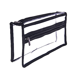 Jula Vance Clear PVC Makeup Bag Transparent Actor Bag Large Cosmetic Organizer Bag Makeup Kits Pouch Travel Make Up Accessories Storage Bag Clear Pencil Pouch Case Bag