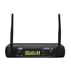 Audio 2000S S6073M UHF Wireless Lavalier Microphone System with Balanced XLR and 1/4-Inch Outputs, Volume Control, and Hard PVC Carrying Case