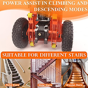 NPLJIKE Electric Stair Climbing Hand Trucks Cart Easy Up/Down with Solid Rubber Tires, 1200 W 880lb Max Load for Moving Warehouse Logistics Distribution 24Ah (Orange)