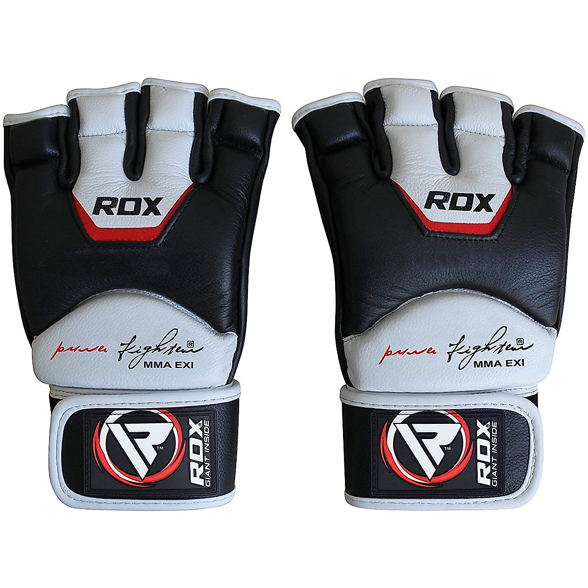 RDX MMA Gloves Sparring Martial Arts Grappling Cowhide Leather Training UFC Cage Fighting Combat Gel Mitts Punching Bag Gel Mitts