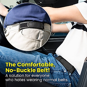 BeltBro Titan Black MultiPack No Buckle Elastic Belt For Men — Package Includes 2 Small, 2 Medium, 2 Large — Fits 1.5 Inch Belt Loops, Comfortable and Easy To Use