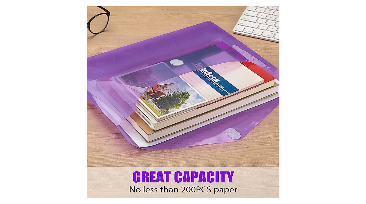 Sooez 32 Pack Plastic Envelopes | Assorted Colors | Waterproof