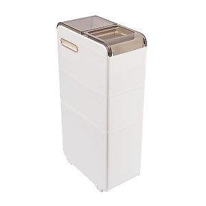 HuaShuani Narrow Bathroom Storage Cabinet, Plastic Bathroom Floor Cabinet, Toilet Side Cabinet Toilet Paper Holder with 3 Drawers, Translucent Panels Design (22 * 41.5 * 78.5CM)