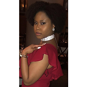 Janefashions 8-row Eight Rows Clear White Austrian Rhinestone Crystal Choker Necklace Collar Dance Party Wedding N077s Silver