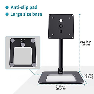 Letlar Echo Show 15 Stand Adjustable, Show 15 Mount with 360° Rotation Plate, Tilt Stand for Echo Show 15 Smart Display, Whole Aluminum, Hold The Device Stably