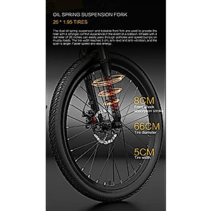 Bezior Electric Bike X500Pro for Adults, Foldable 26" x 1.95 Rubber Tire Electric Bicycle, 500w Motor 48V 10.4Ah Removable Battery, 20MPH Electric Mountain Bike, Suspension Fork, 7 Speed Gears