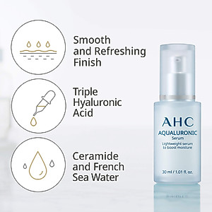 Aesthetic Hydration Cosmetics AHC Face Serum Aqualuronic Hydrating Aqualuronic Korean Skincare 1.01 oz