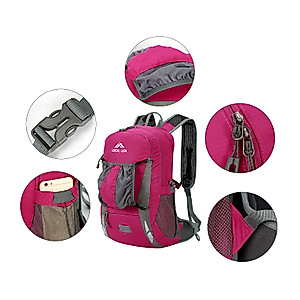 LOCALLION 20L Hiking Daypack Ultralight Bike Rucksack Backpack Outdoor Sports Daypack for Running (red)