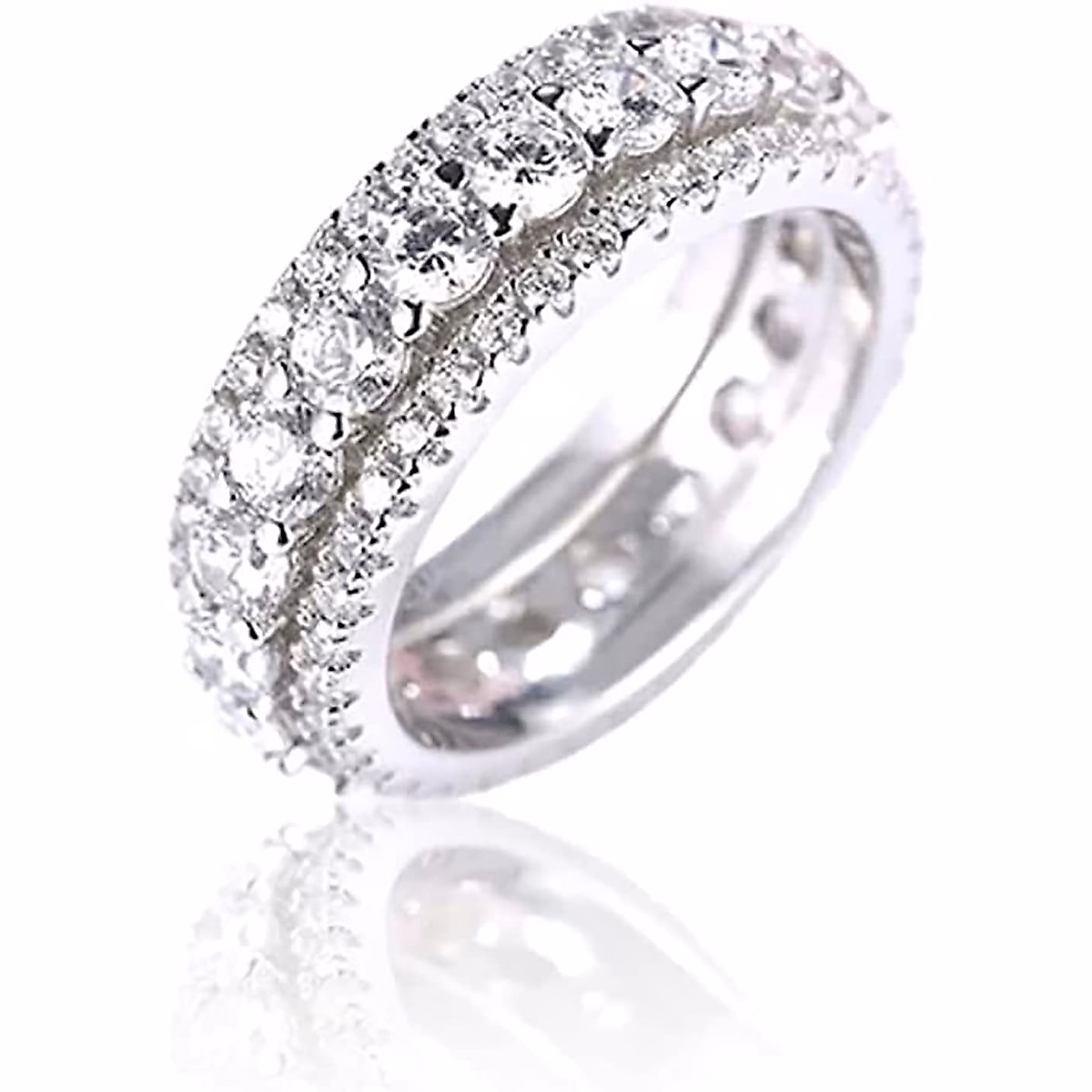 Blámarie SpiniTherao Cameo Ring, Luxury Full Drill Round-Cut Cubic Zirconia All-Around Band Ring (08)