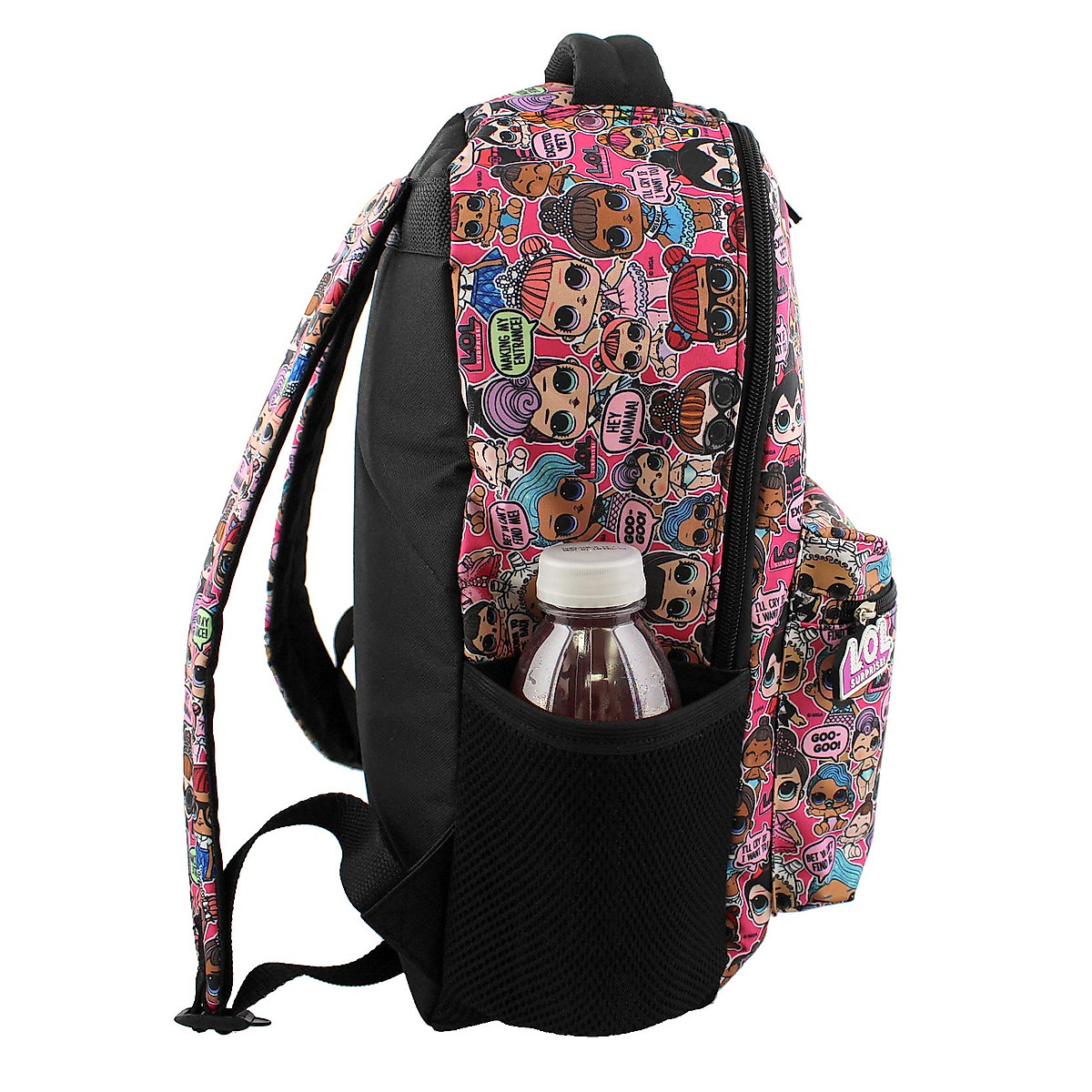 L.O.L. Surprise! Dolls Girls 16" School Backpack (One Size, Black/Pink)